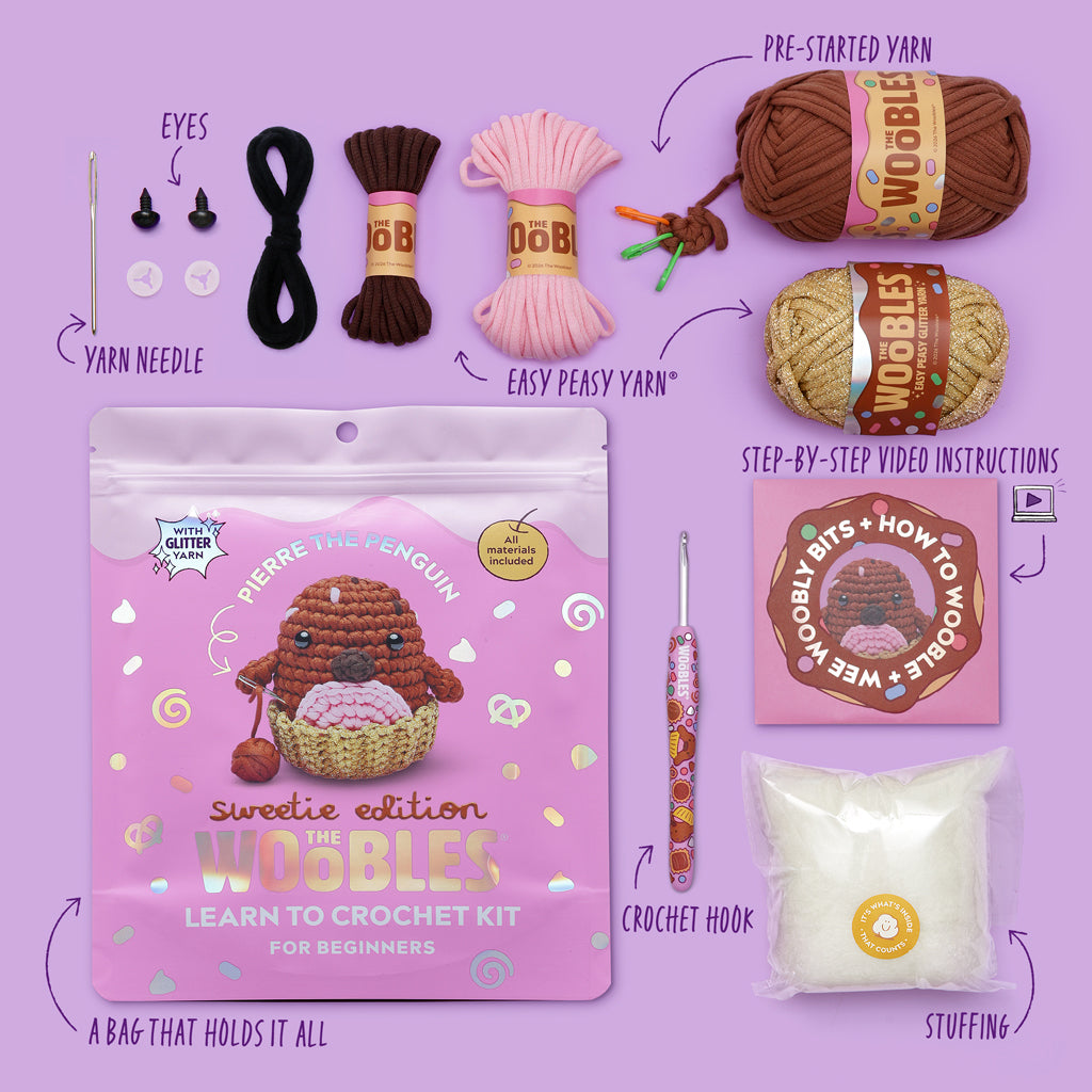 Pierre the Penguin: Sweetie Edition Crochet Kit | The Woobles