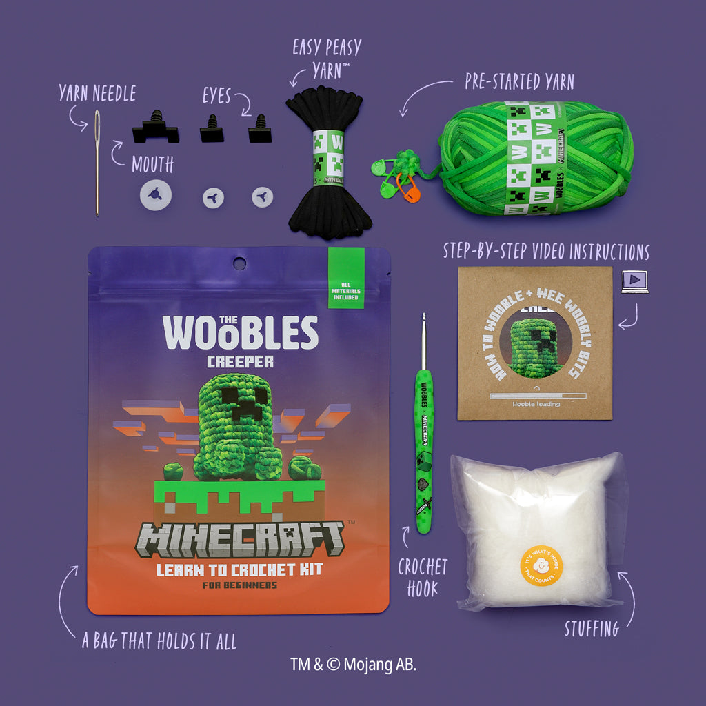 Minecraft Creeper Crochet Kit for Beginners | The Woobles