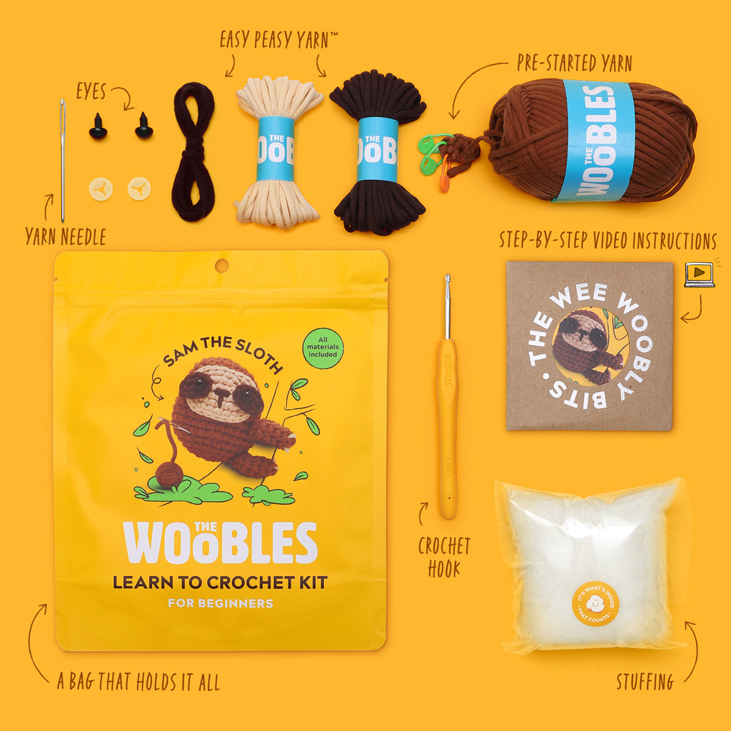 Sam the Sloth Crochet Kit | The Woobles