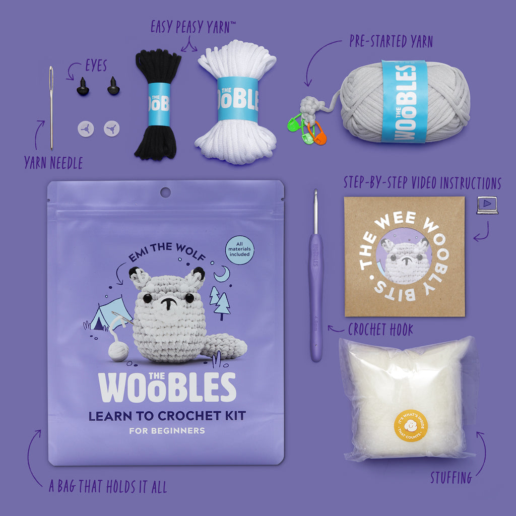 Emi the Wolf Crochet Kit | The Woobles
